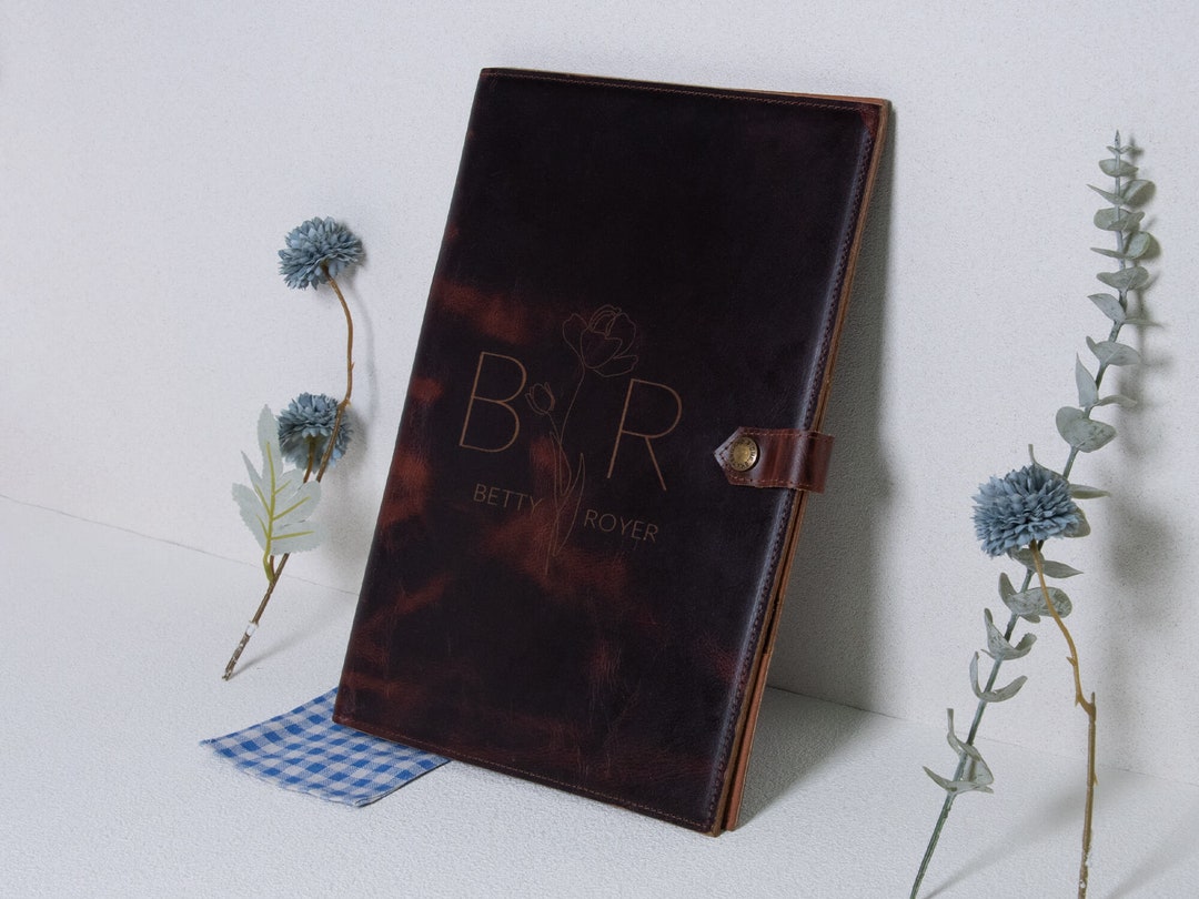 Genuine Leather Refillable Notepad Case, A4 Personalized Portfolio for ...