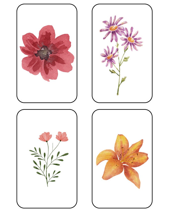 Flower Matching Game Digital Download, Memory Game Activity for KIDS ...