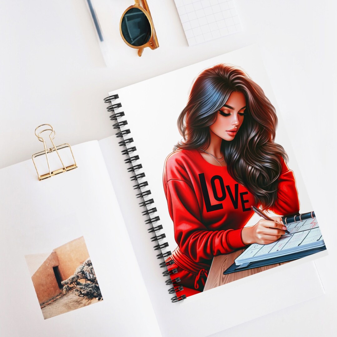Notebook With Ruled Lines, Red Love Design With 118 Pages, Notepad for ...