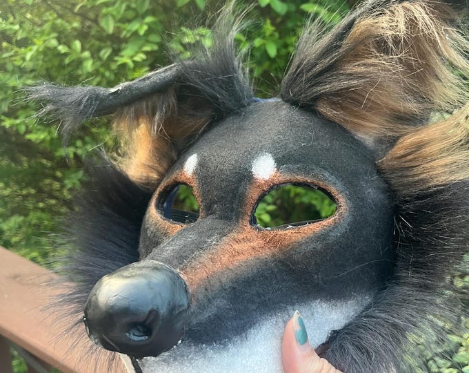 Black, Brown, and White Dog Mask (ON HOLD Do Not Buy Listing) - Etsy
