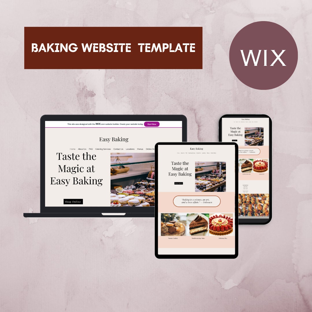 Bakery Website Template Cake Shop Website Template Wix Website Template ...