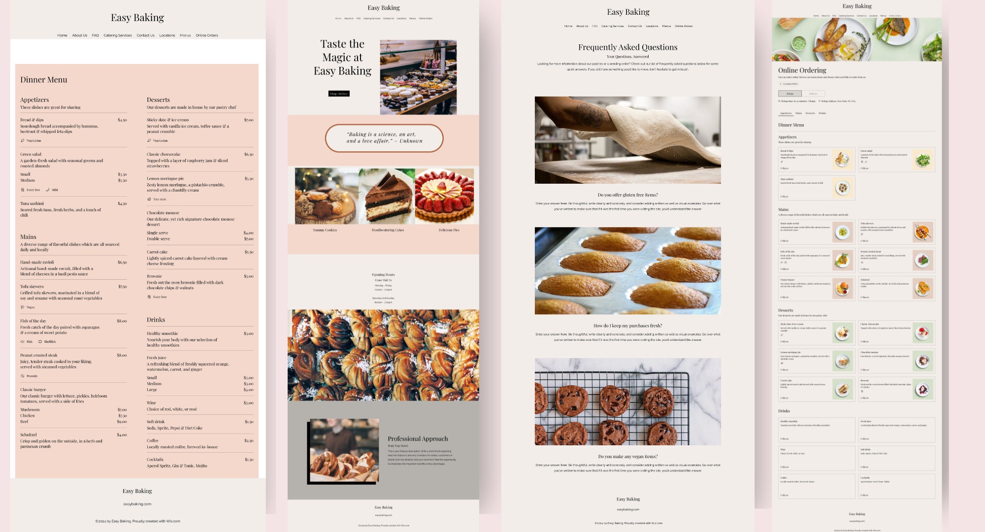 Bakery Website Template Cake Shop Website Template Wix Website Template ...