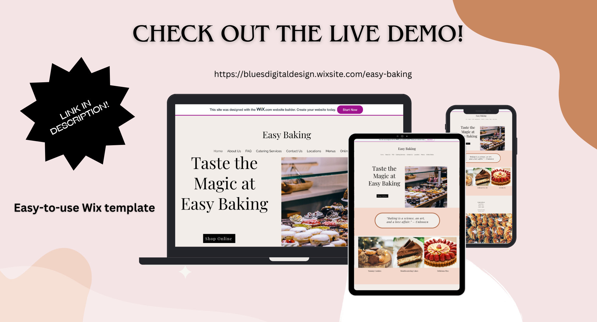 Bakery Website Template Cake Shop Website Template Wix Website Template Restaurant Website ...