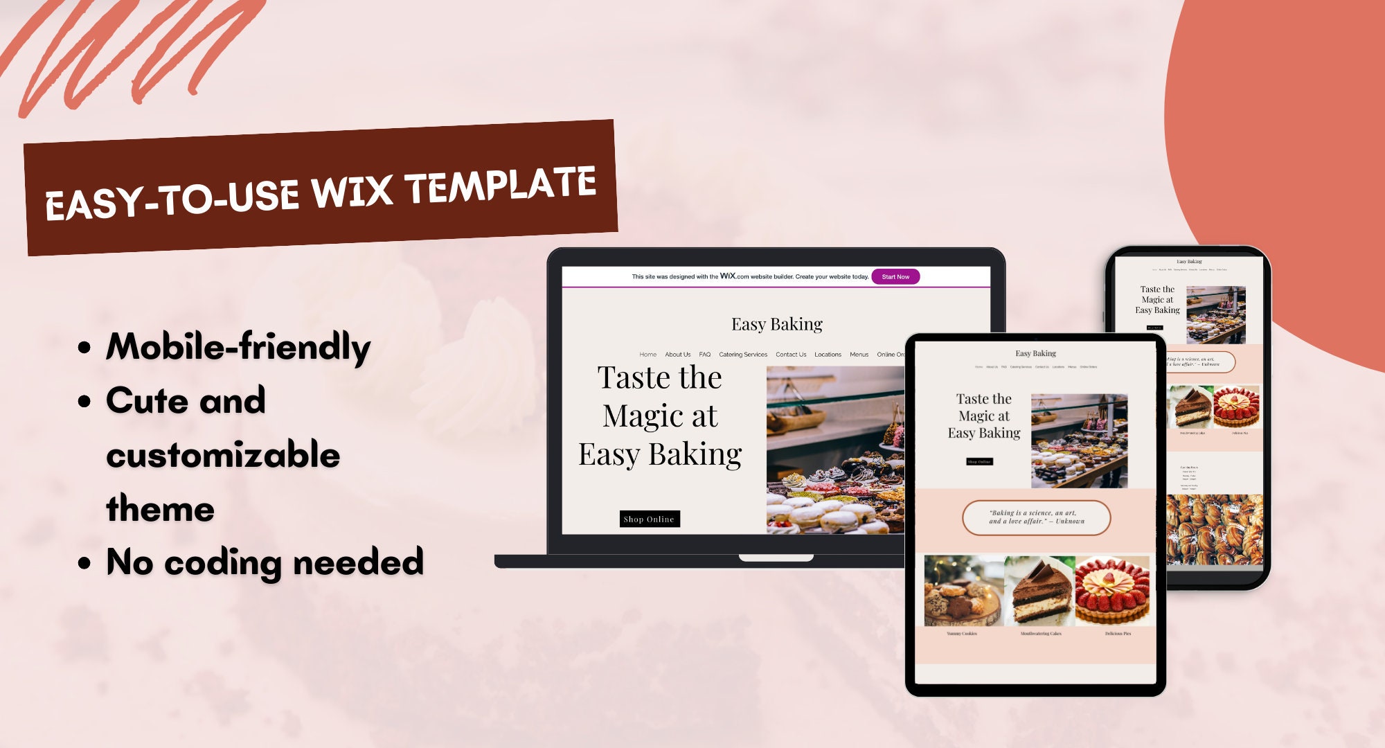 Bakery Website Template Cake Shop Website Template Wix Website Template ...
