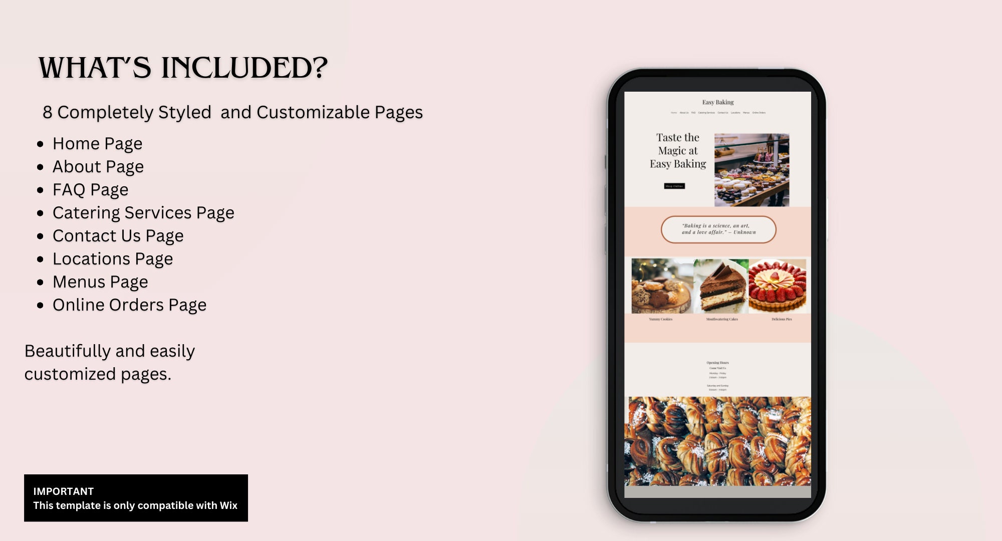 Bakery Website Template Cake Shop Website Template Wix Website Template Restaurant Website ...