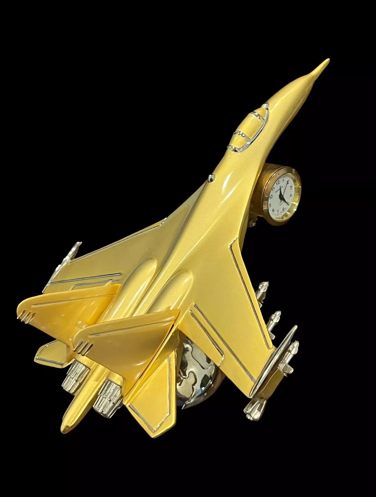 Rare Vintage Xanazu Fighter Jet Desk Clock MIG-29 Quartz Japan Movement ...