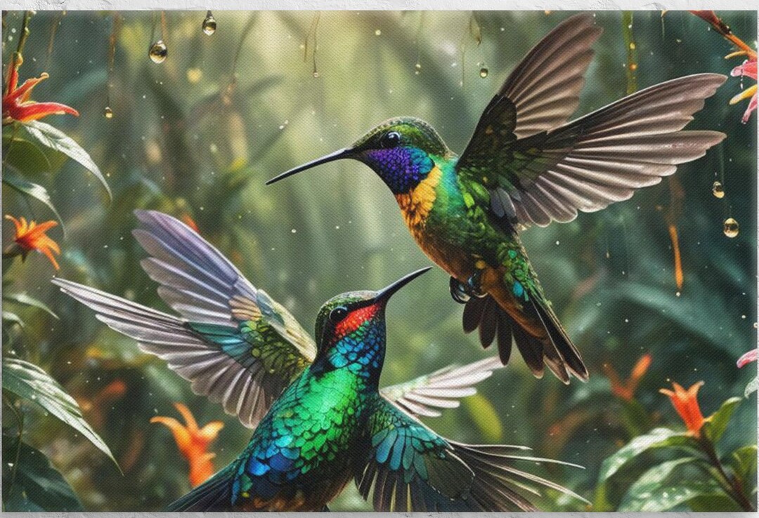 Beautifully Colorful Hummingbird Wall Art - Etsy