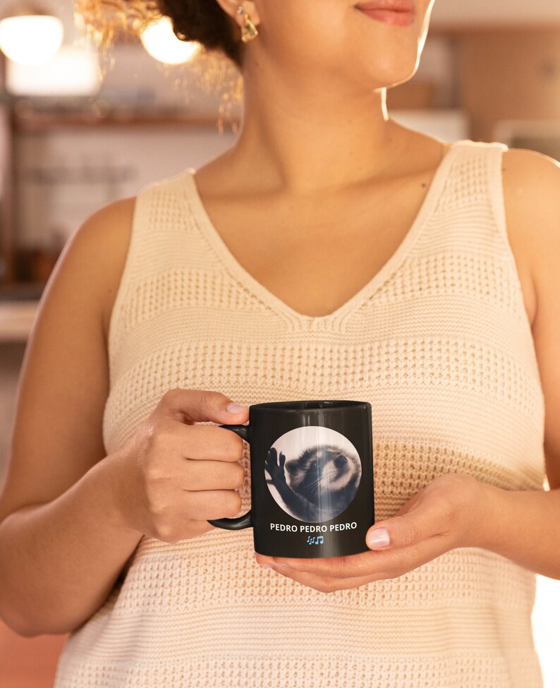 Pedro Pedro Pedro Mug Tiktok Meme Trend, Funny Dancing Raccoon, Trash ...