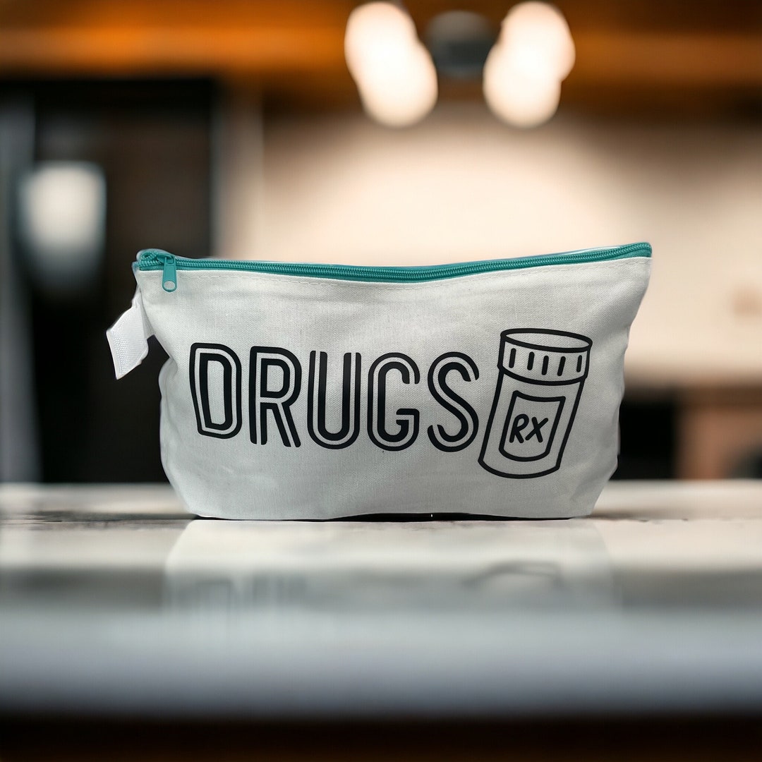 Zipper Pouch “DRUGS RX” Toiletry Bag, Medication Bag, Prescription Bag ...
