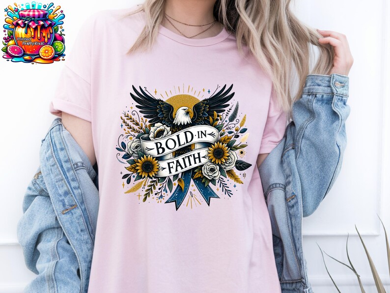 Bold in Faith Floral Eagle PNG Sublimation Design Patriotic American ...