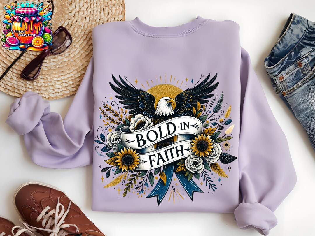 Bold in Faith Floral Eagle PNG Sublimation Design Patriotic American ...