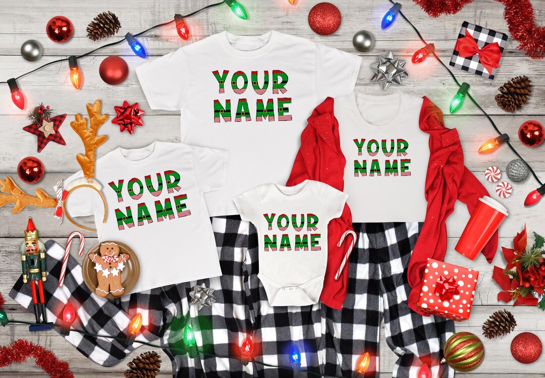 Custom Elf Lettering Name Shirt, Personalized Christmas Design, Holiday ...