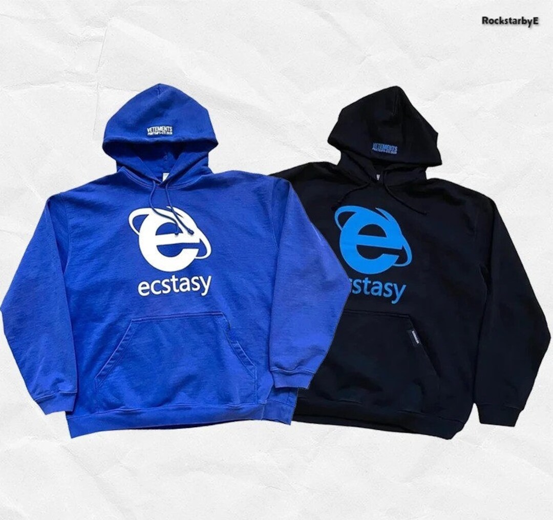 Ecstasy Letter Graphic Hoodie Y2K - Etsy