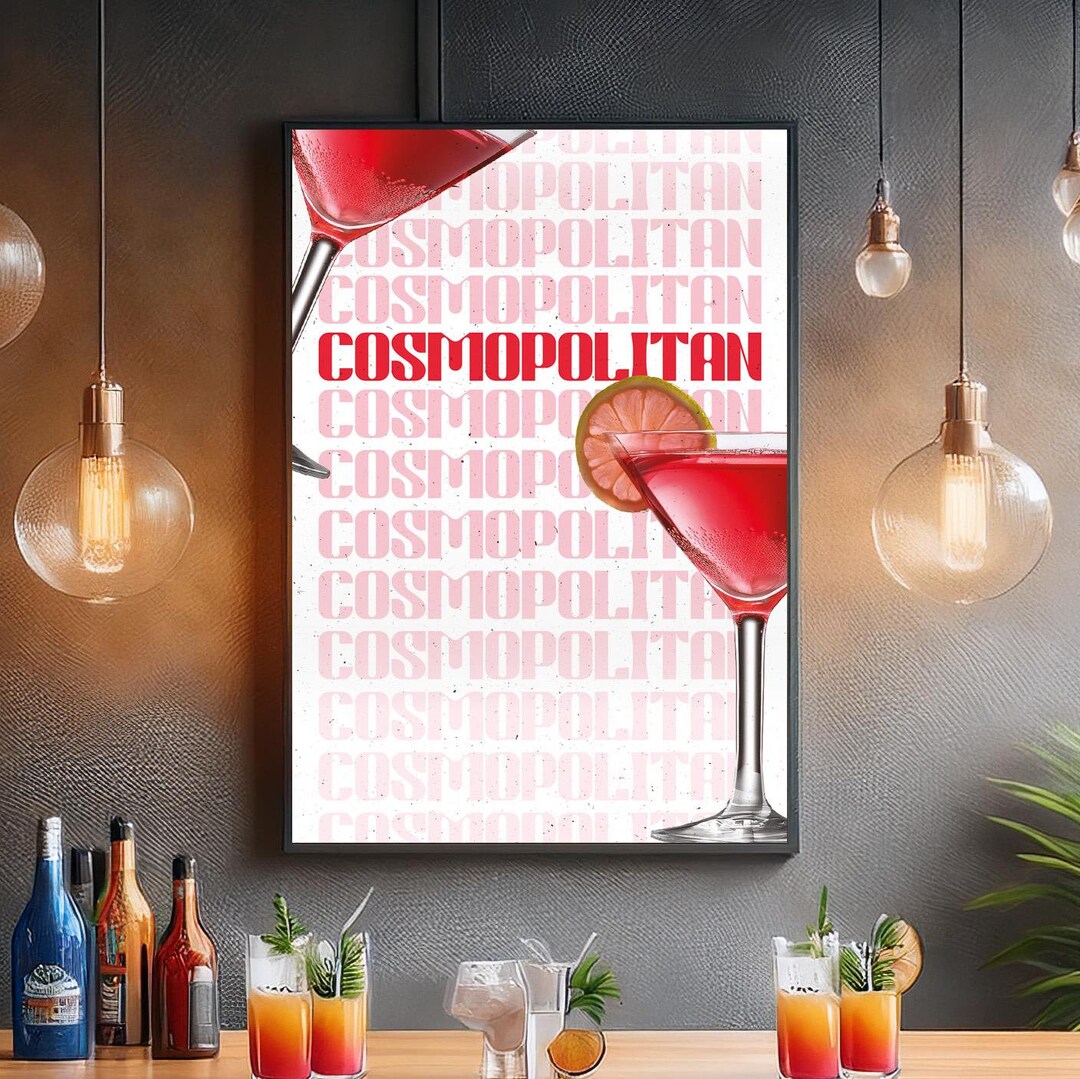 Cosmopolitan Poster, Cocktail Wall Art for Bar & Restaurant Decor ...