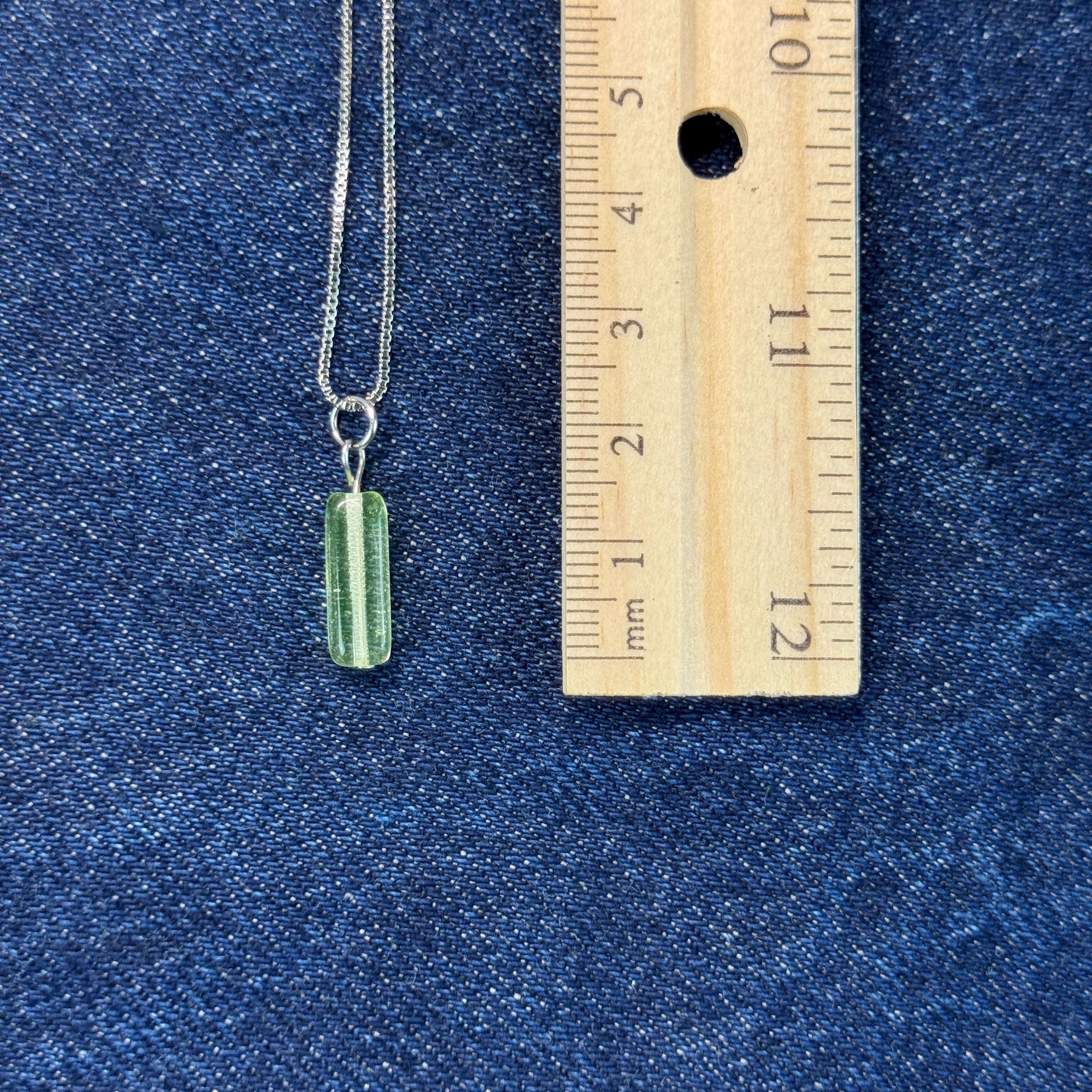 Uranium Glass Luminous Pendant on 24K Gold Plated or Silver Chain ...