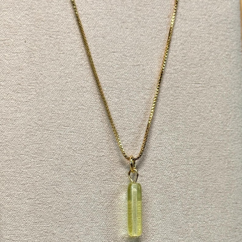 Uranium Glass Luminous Pendant on 24K Gold Plated or Silver Chain ...