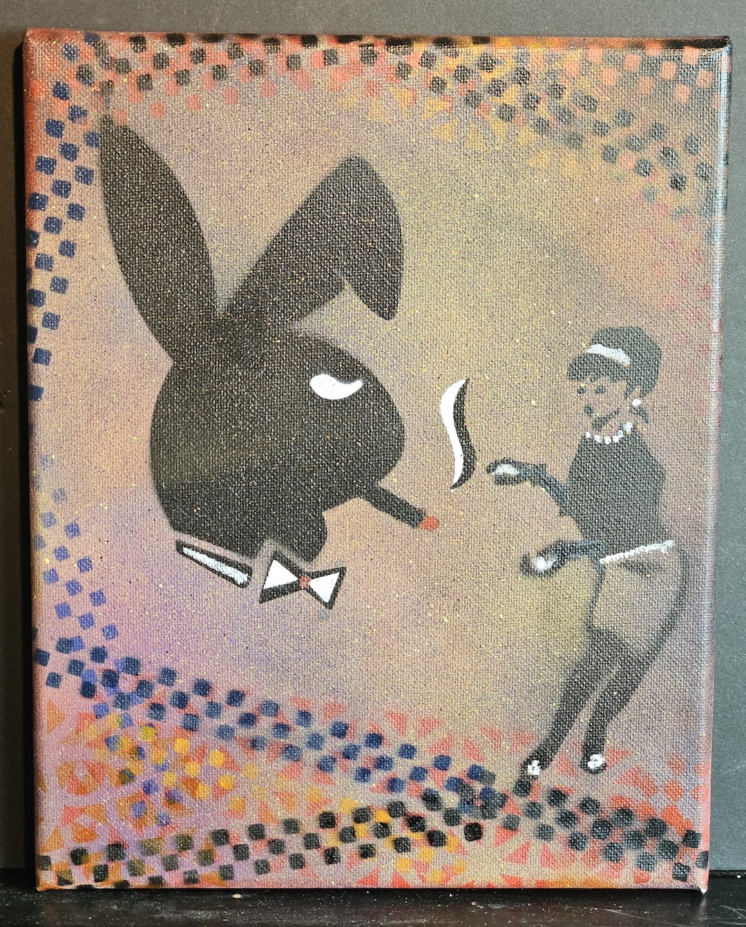 Bad PB Bunny and Mod Girl 8 X 10 Stretched Canvas - Etsy