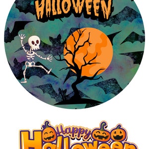 Personalized Edible Photo Cake/cupcake Toppers: Halloween Party - Etsy