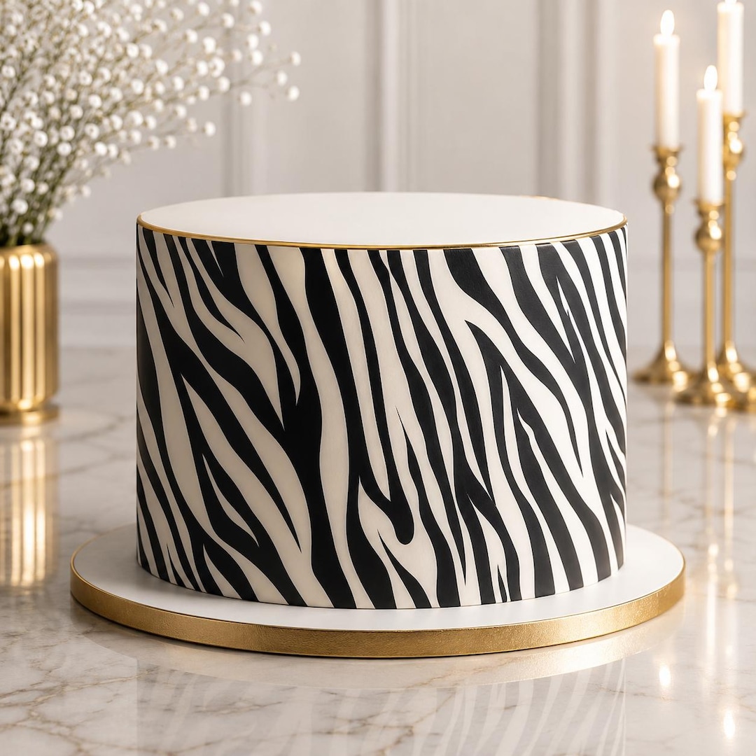 Zebra Animal Print Edible Cake Topper - Jungle Cake Decoration - Icind ...