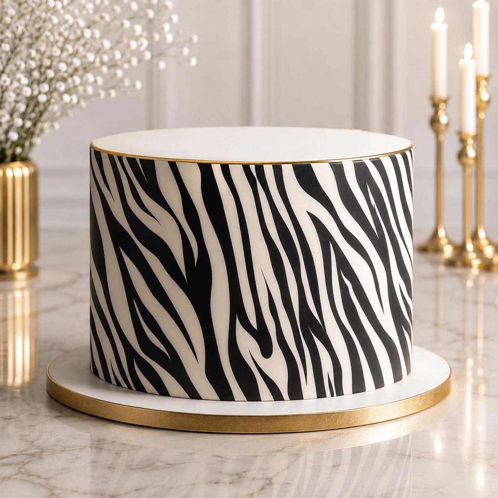 Zebra Animal Print Edible Cake Topper - Jungle Cake Decoration - Icind ...