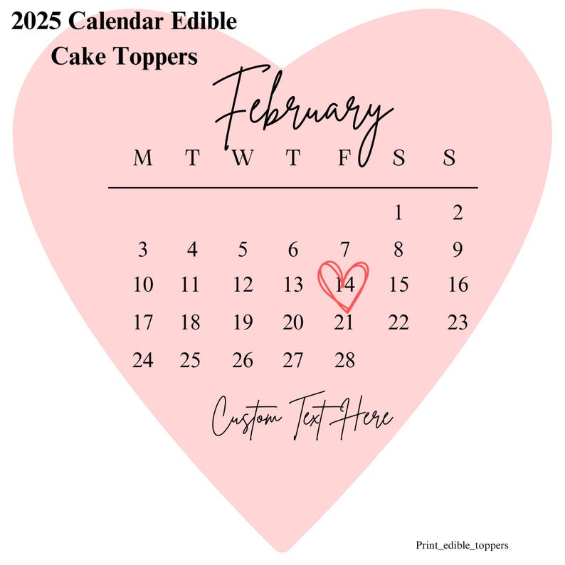 2025 - 2026 Calendar Edible Cake Topper: Personalized Party Decoration ...