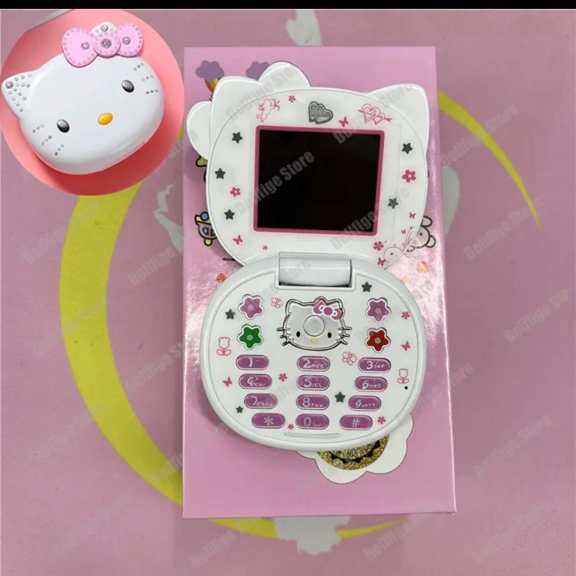 Sanrio Hello Kitty Flip Phone Kawaii K688 Cartoon Kids Taiml Cute Mini ...