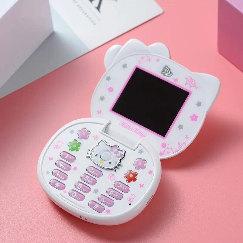 Sanrio Hello Kitty Flip Phone Kawaii K688 Cartoon Kids Taiml Cute Mini ...
