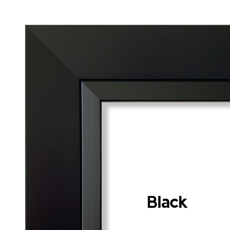 Wide Contemporary Black Picture Frame for Wall Art, Office, Wedding, Gift, Photos CUSTOM WOOD ...