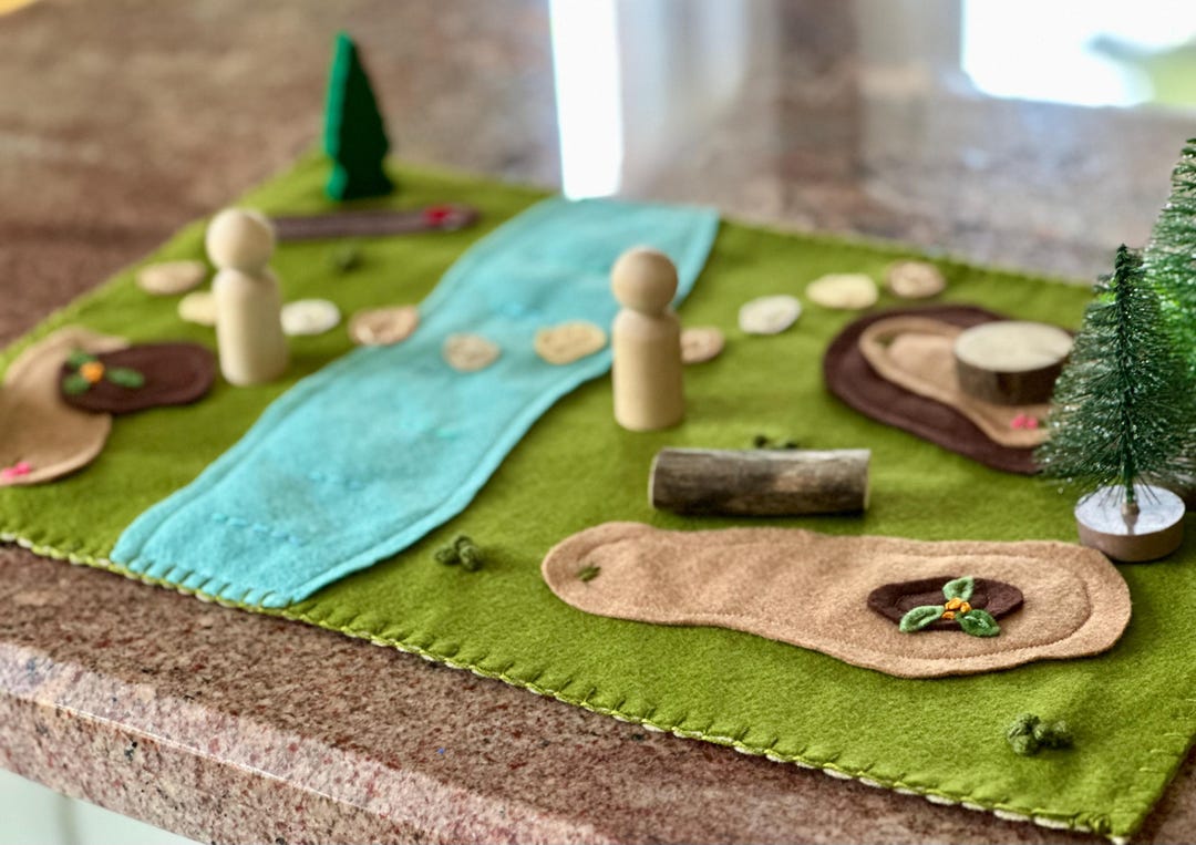 Woodland Felt Play Mat | Felt Play Mat | Felt Playscape | River Felt ...