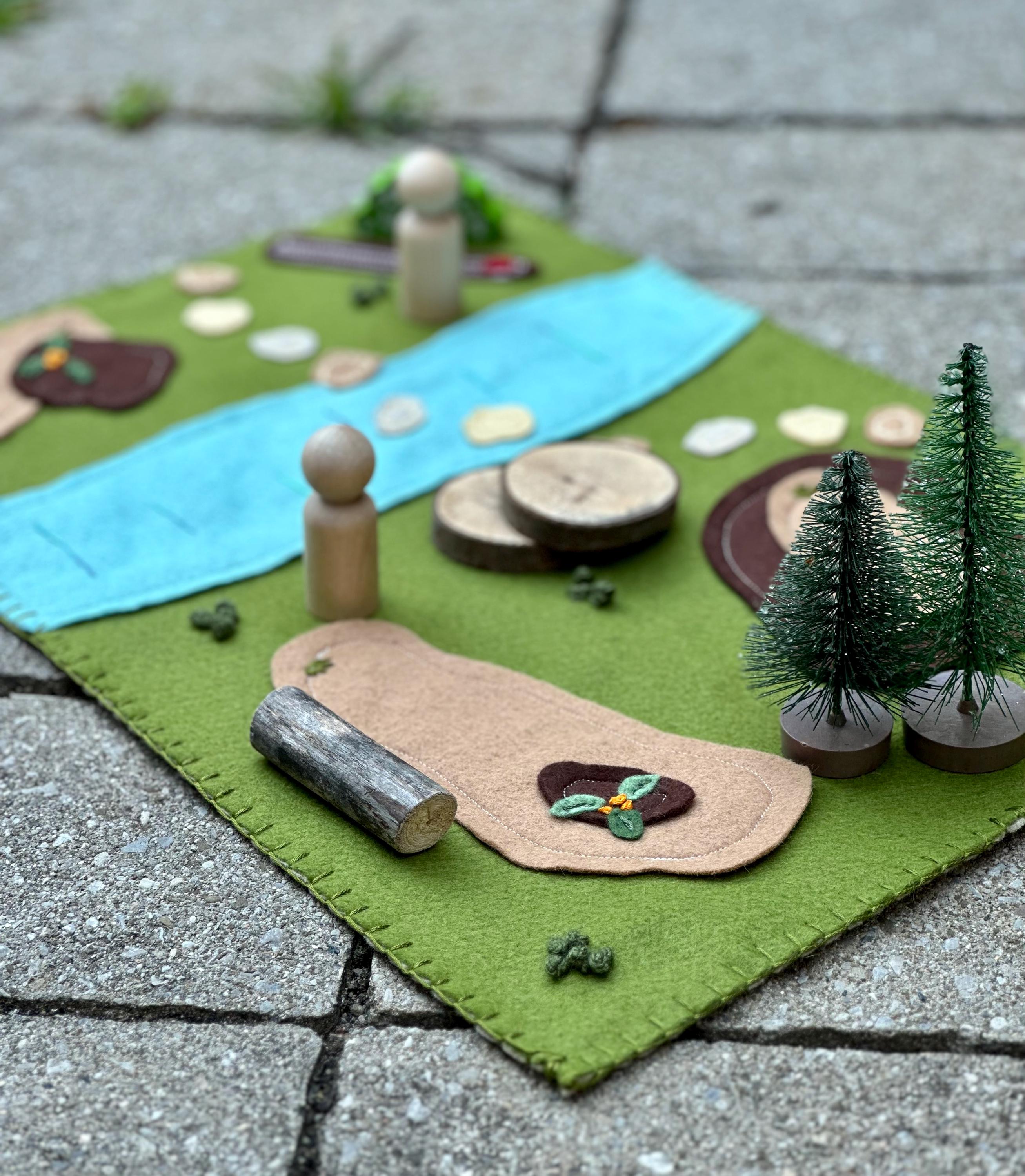 Woodland Felt Play Mat | Felt Play Mat | Felt Playscape | River Felt ...