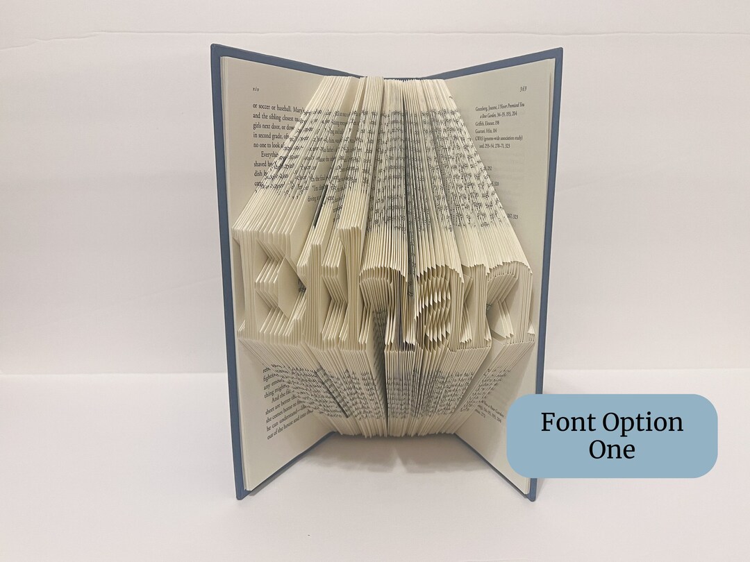 Your Name or Word Personalized Folded Book Art, Book Origami - Etsy