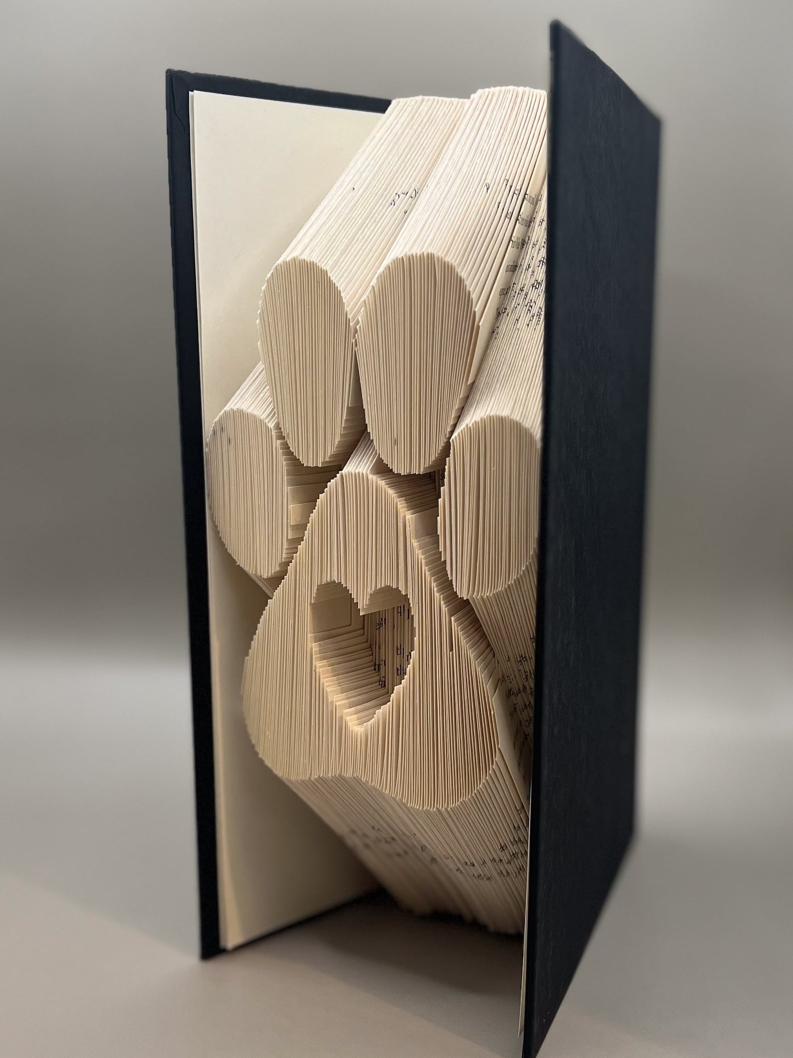Folded Book Art: Paw Print With Heart - Gift for Animal Lovers - Etsy
