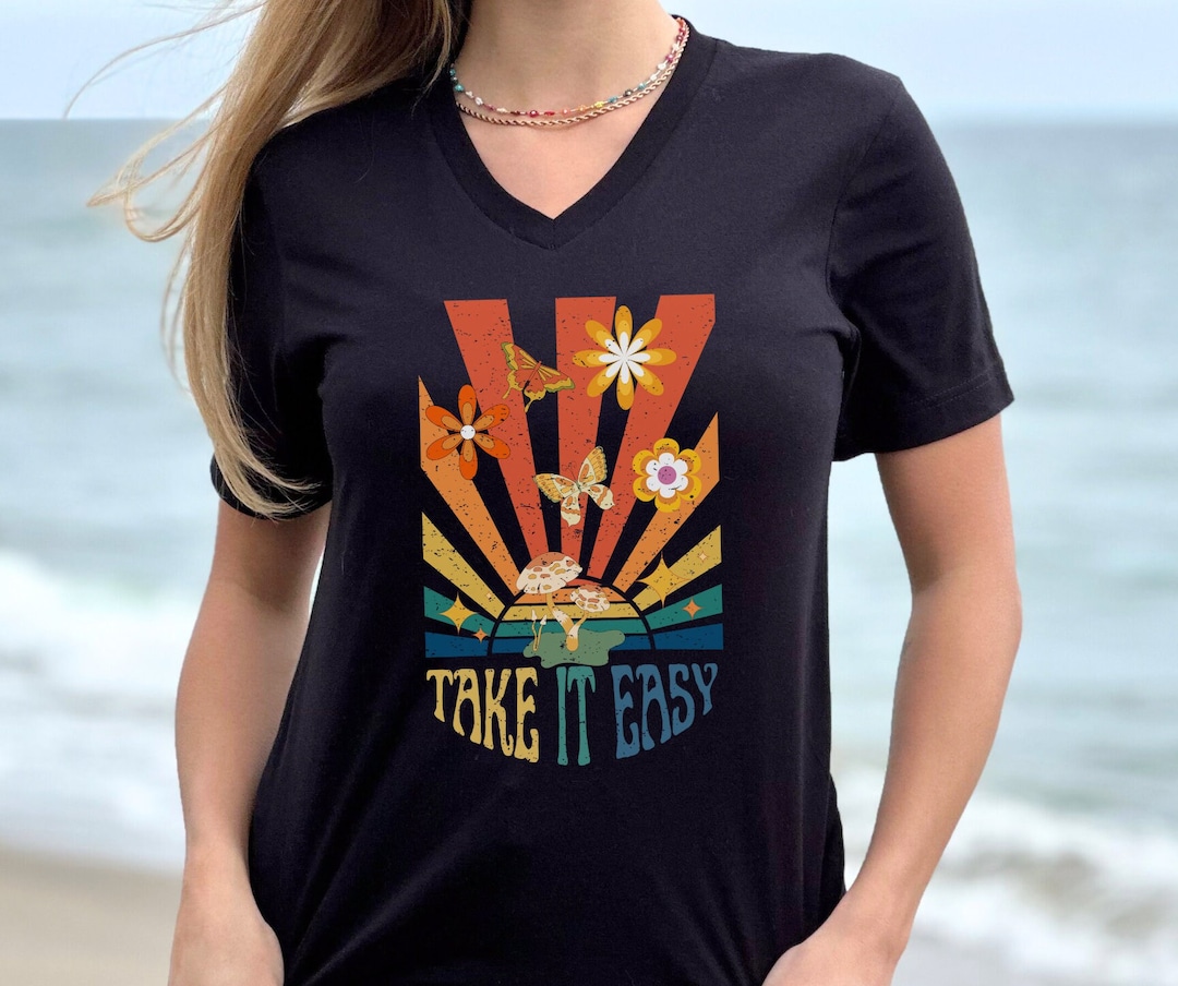 Take It Easy T-shirt, Hippie T-shirt, Hippie Gift, Unisex Retro Shirt ...