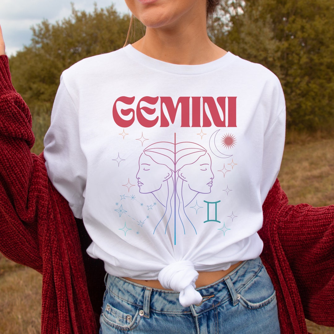 Gemini Zodiac T-shirt, Retro Astrology Tee - Etsy