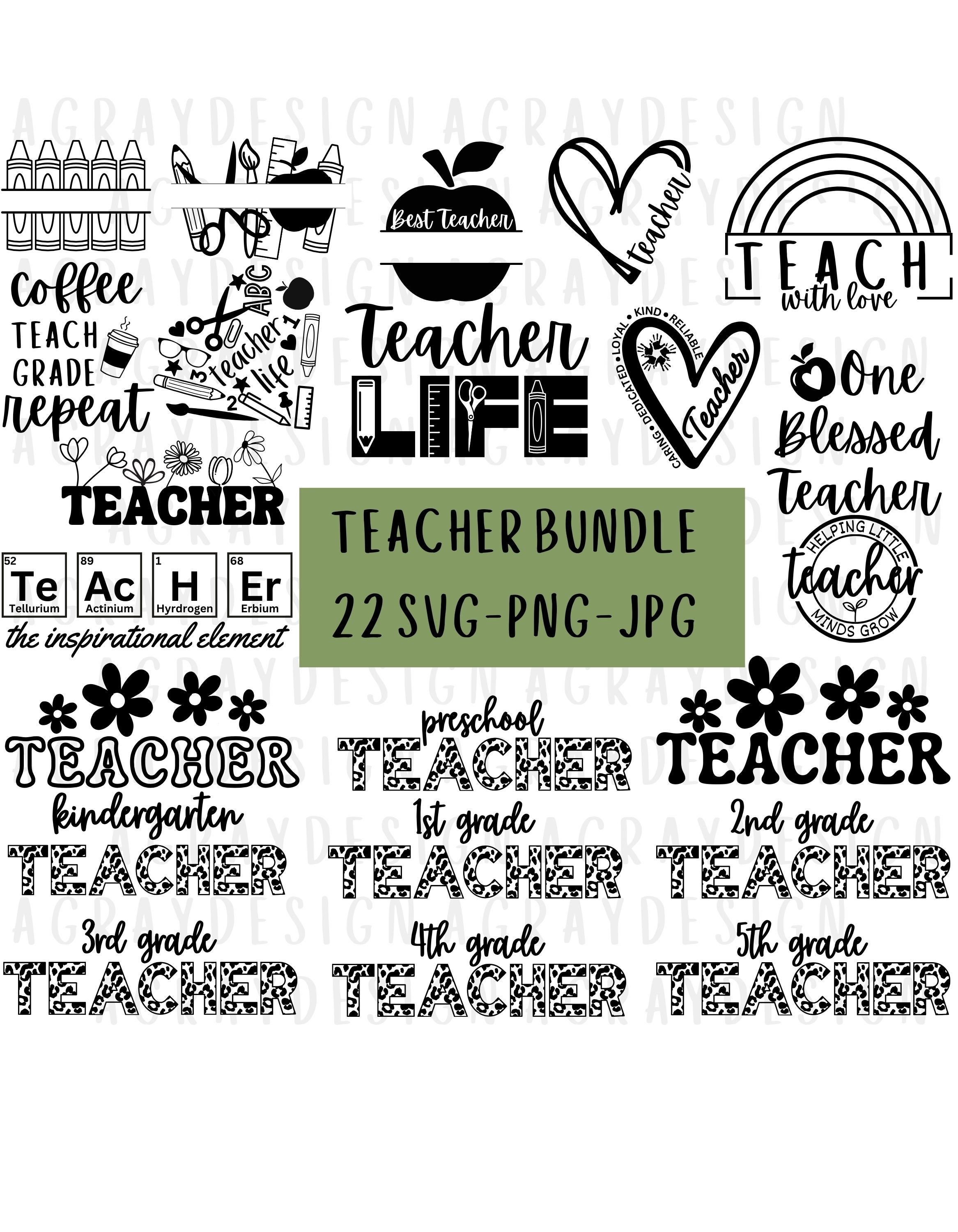 Creative Teacher Bundle SVG PNG, JPG, Svg Cut File, Best Teacher Svg ...