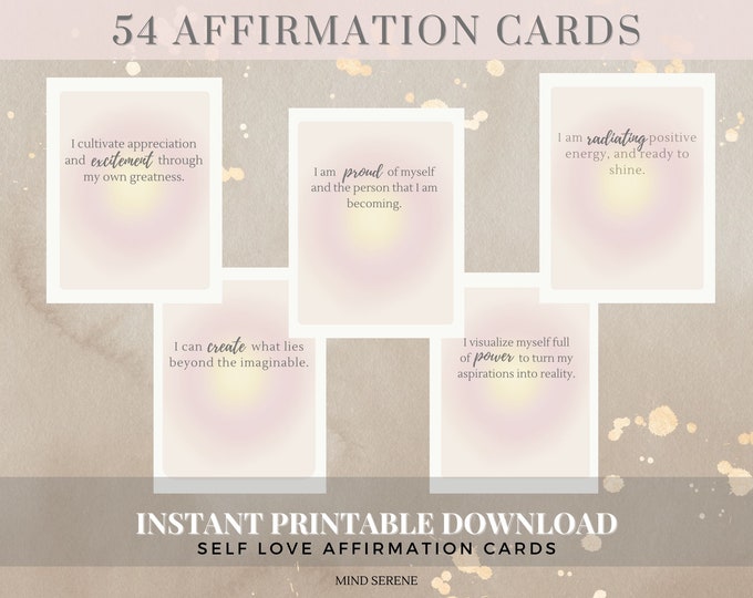 30 Self Love Affirmation Cards, Printable Affirmation Card Deck ...
