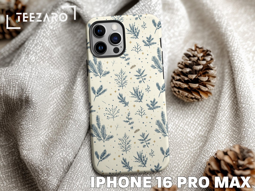 Winter Greenery Phone Case: Pine & Stars Holiday Design - Etsy