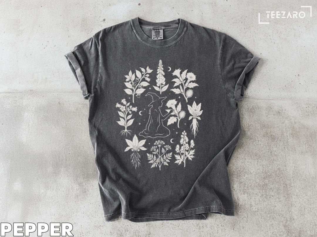 Poisonous Plants Witch T-shirt, Dark Academia Botanical Tee, Gothic ...