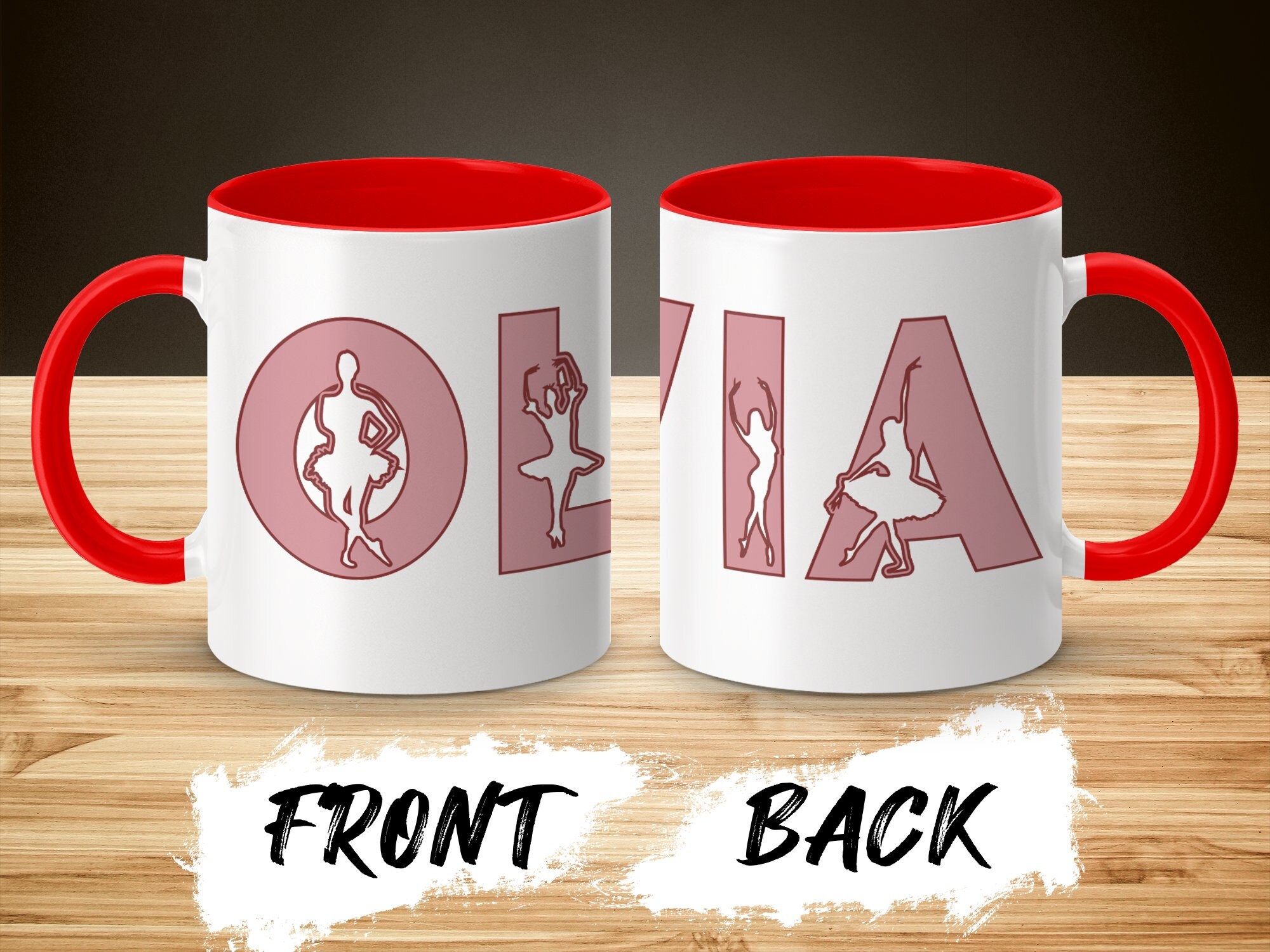 Personalized Gift for Ballerinas, Custom Name Ballet Dancer Mug, Dancer ...