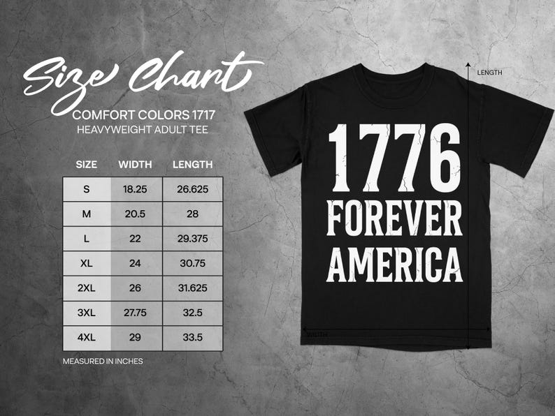 USA T-shirt: 1776 Forever America Semiquincentennial Comfort Colors Top ...