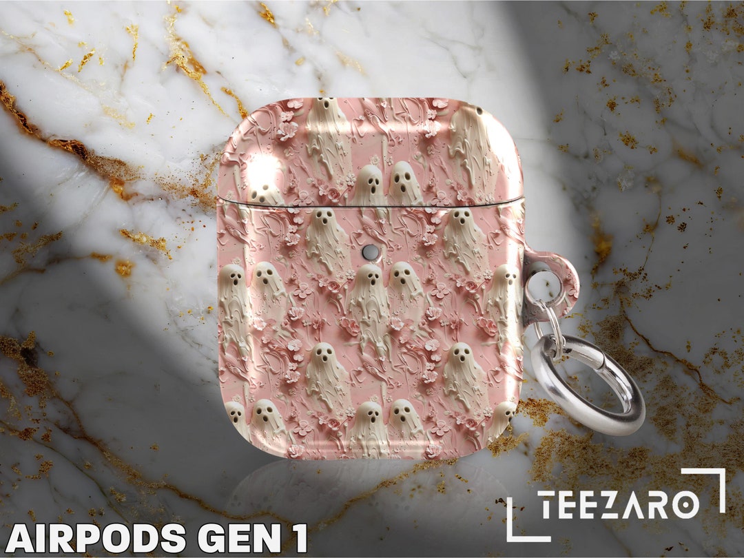 Cute Ghost Floral AirPod Gen 1 2 3 Pro Case, Pastel Pink Halloween ...