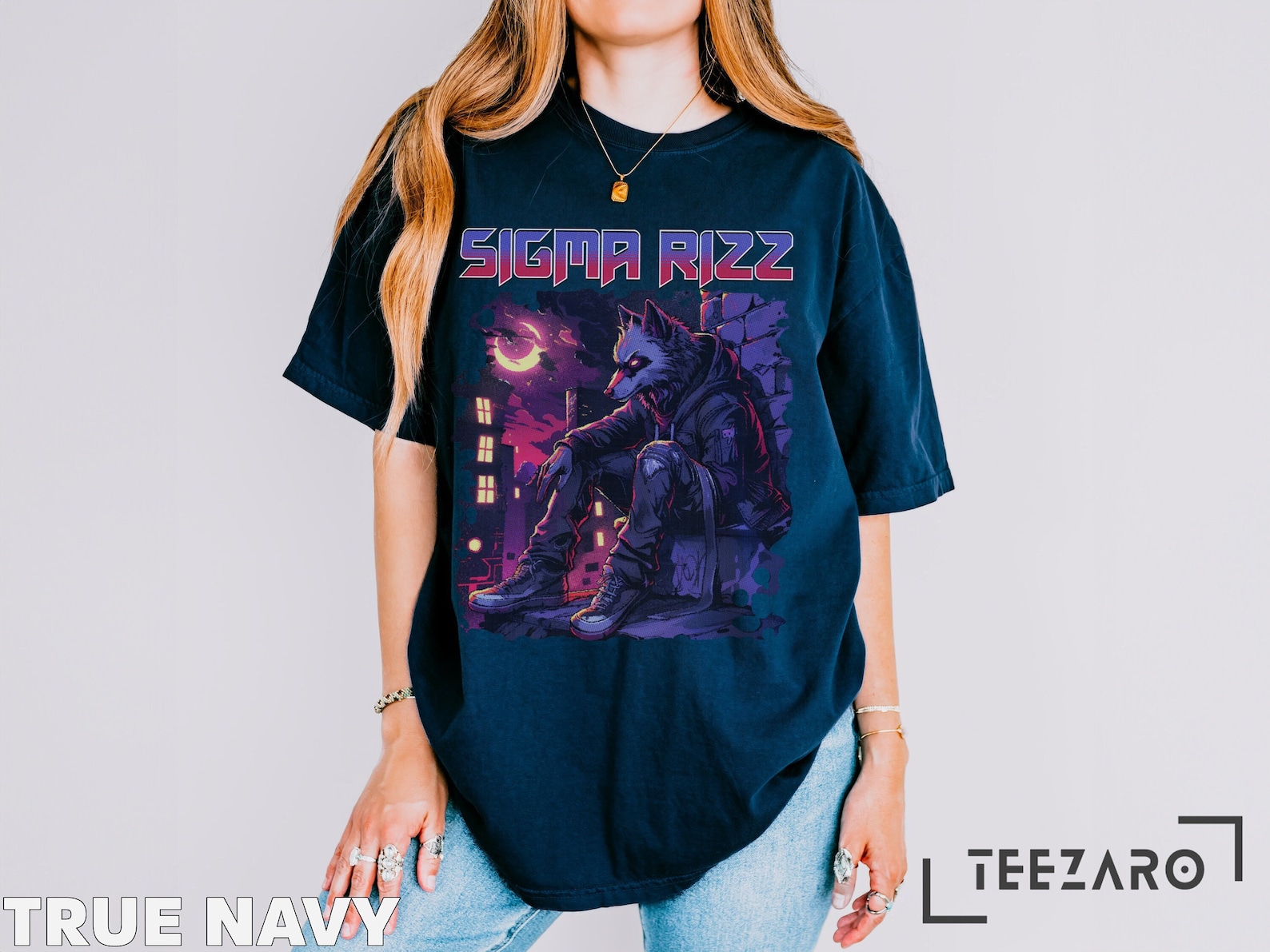 Sigma Rizz T-shirt, Funny Werewolf Graphic Tee, Nighttime Sigma Male ...