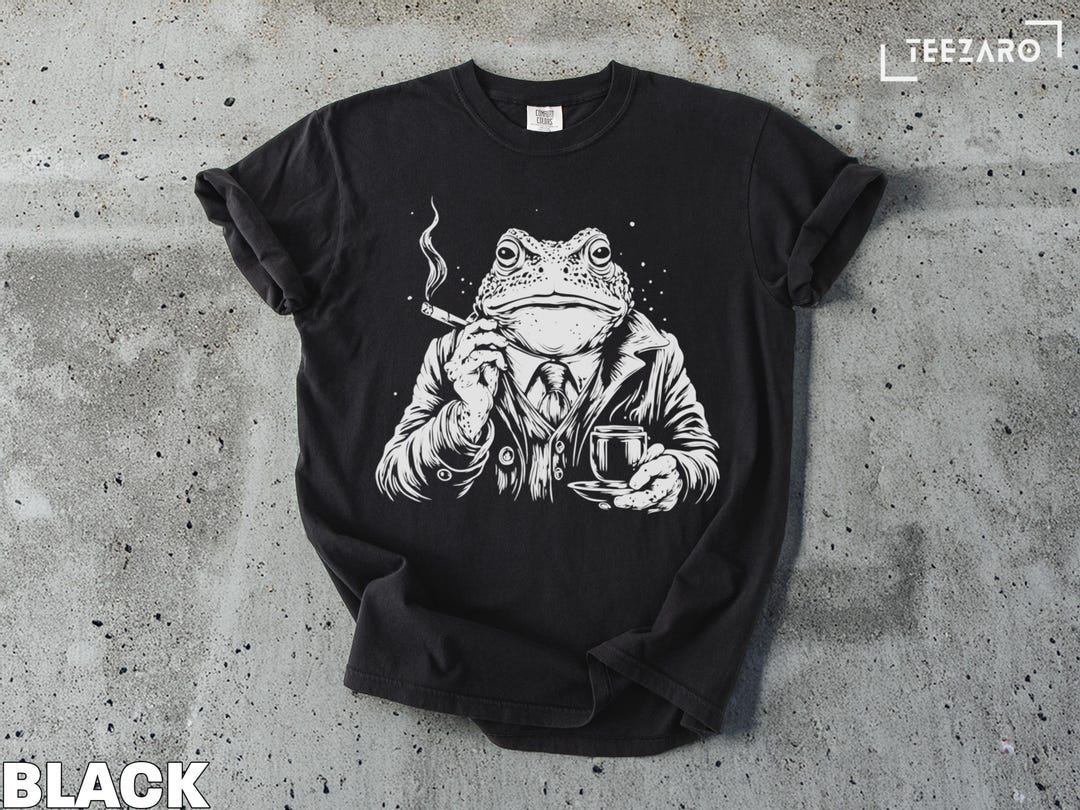 Dapper Toad T-shirt, Smoking Frog, Comfort Colors Tee - Etsy