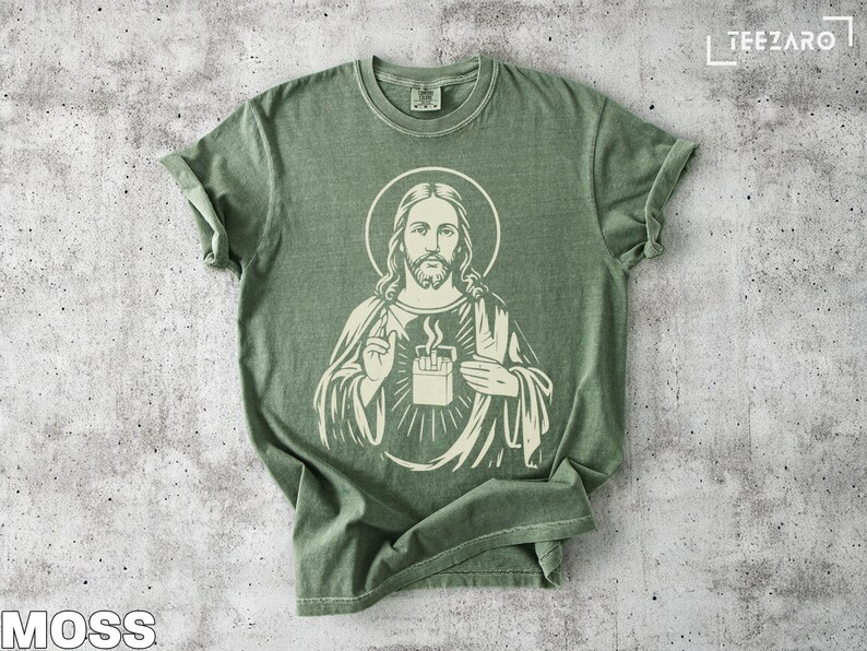 Smoking Jesus Graphic Comfort Colors T-shirt, Novelty Humor Tee - Etsy
