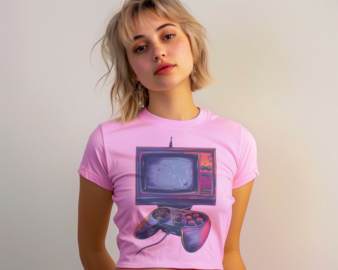 Y2K Gaming Crop Top: Retro Game Console Graphic Tee - Etsy Australia