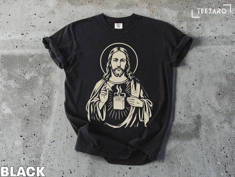 Smoking Jesus Graphic Comfort Colors T-shirt, Novelty Humor Tee - Etsy