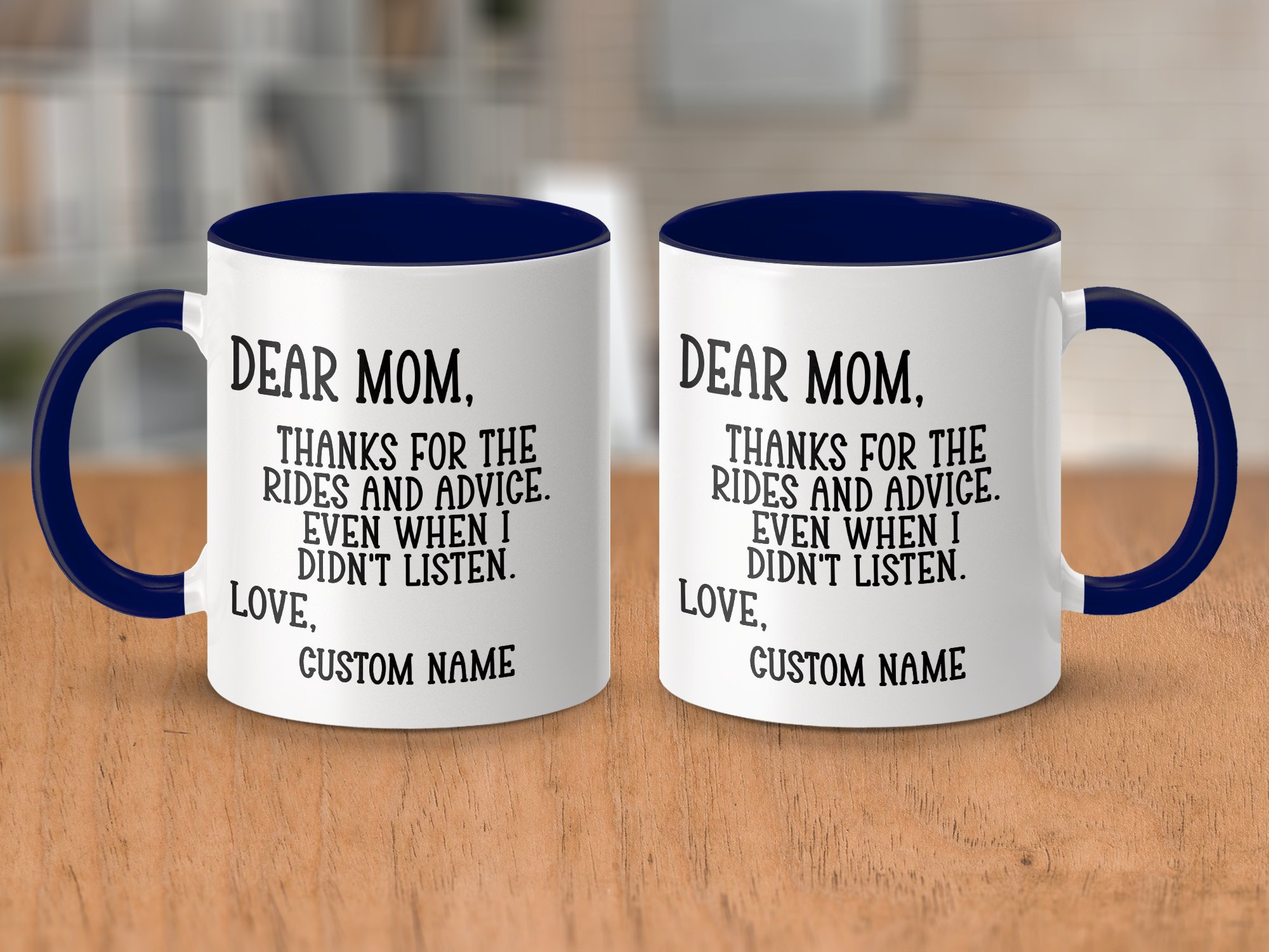 Personalized Mom Appreciation Mug, Custom Name, Dear Mom Thanks for ...