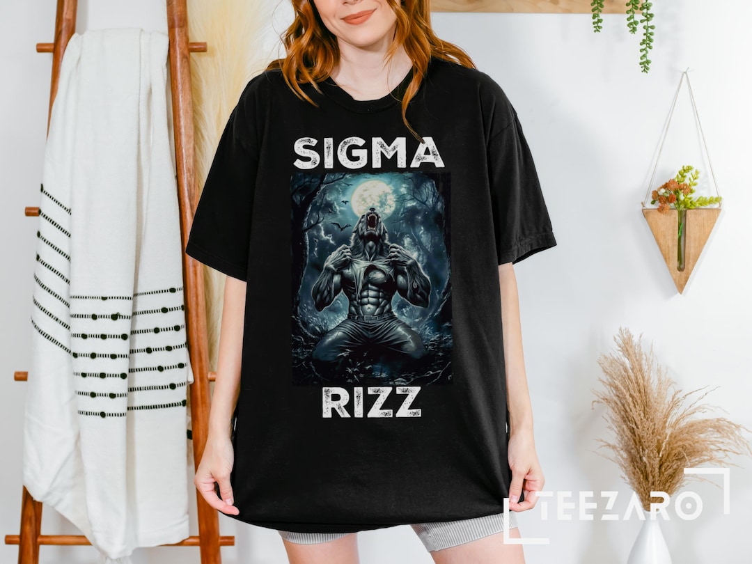 Wolf Ripping Shirt, Funny Sigma Rizz Werewolf T-shirt, Alpha Wolf Meme ...