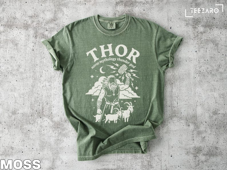 Thor Norse Mythology T-shirt | Viking Mjolnir Thunder God Apparel - Etsy