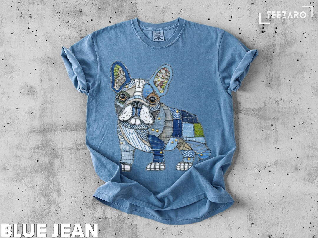 Patchwork Print French Bulldog T-shirt: Modern Art Dog Lover Tee - Etsy